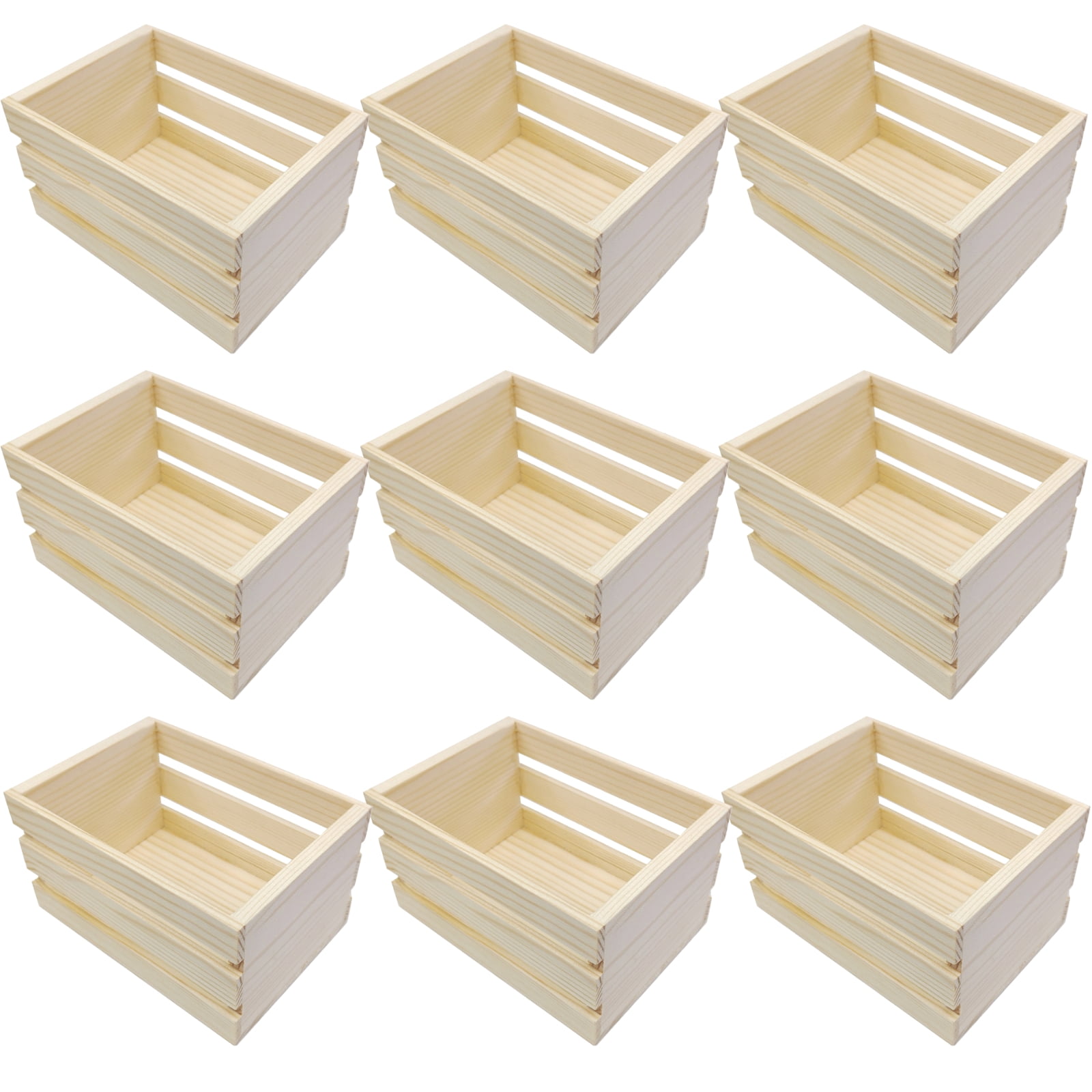 9 Pcs Mini Wooden Crates for Storage, Small Wooden Baskets for Crafts ...