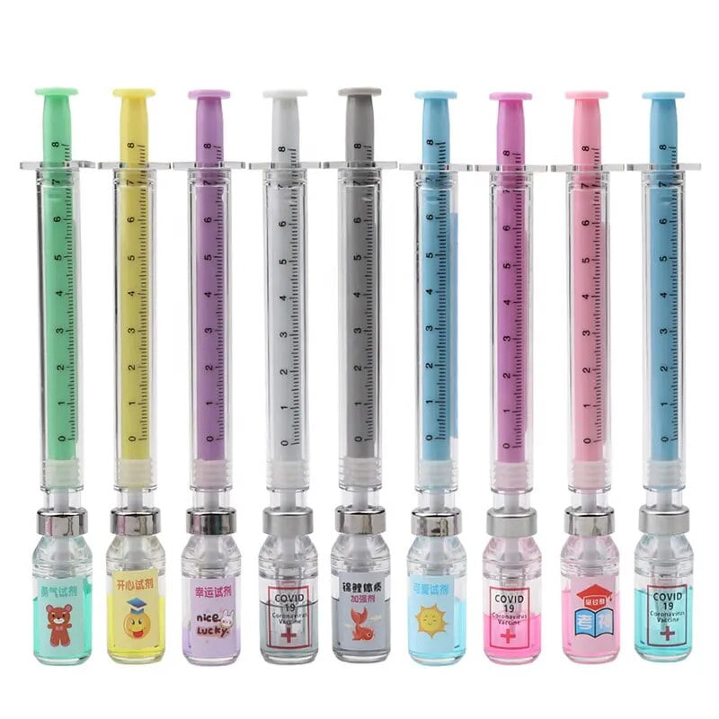 9 Pcs New Design Syringe Shaped Gel Ink Pen Signature Pen For Doctor ...