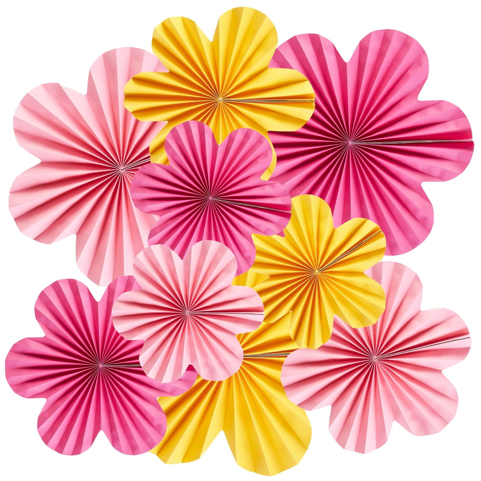 9 Pcs Paper Flowers Decorations for Wall Paper Fans Classroom ...