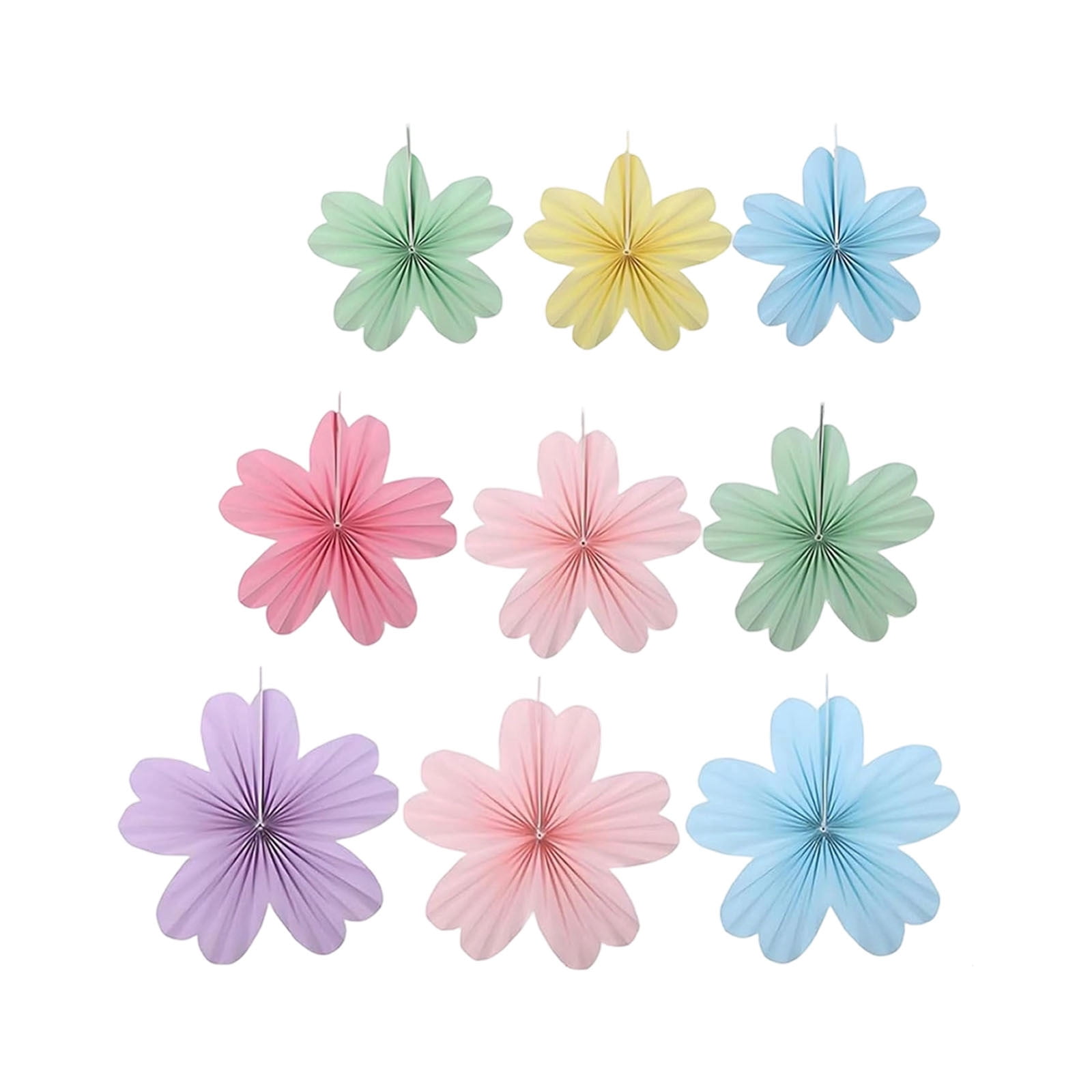 9 Pcs Paper Hanging Floral Decorations for Birthday Wedding Party ...