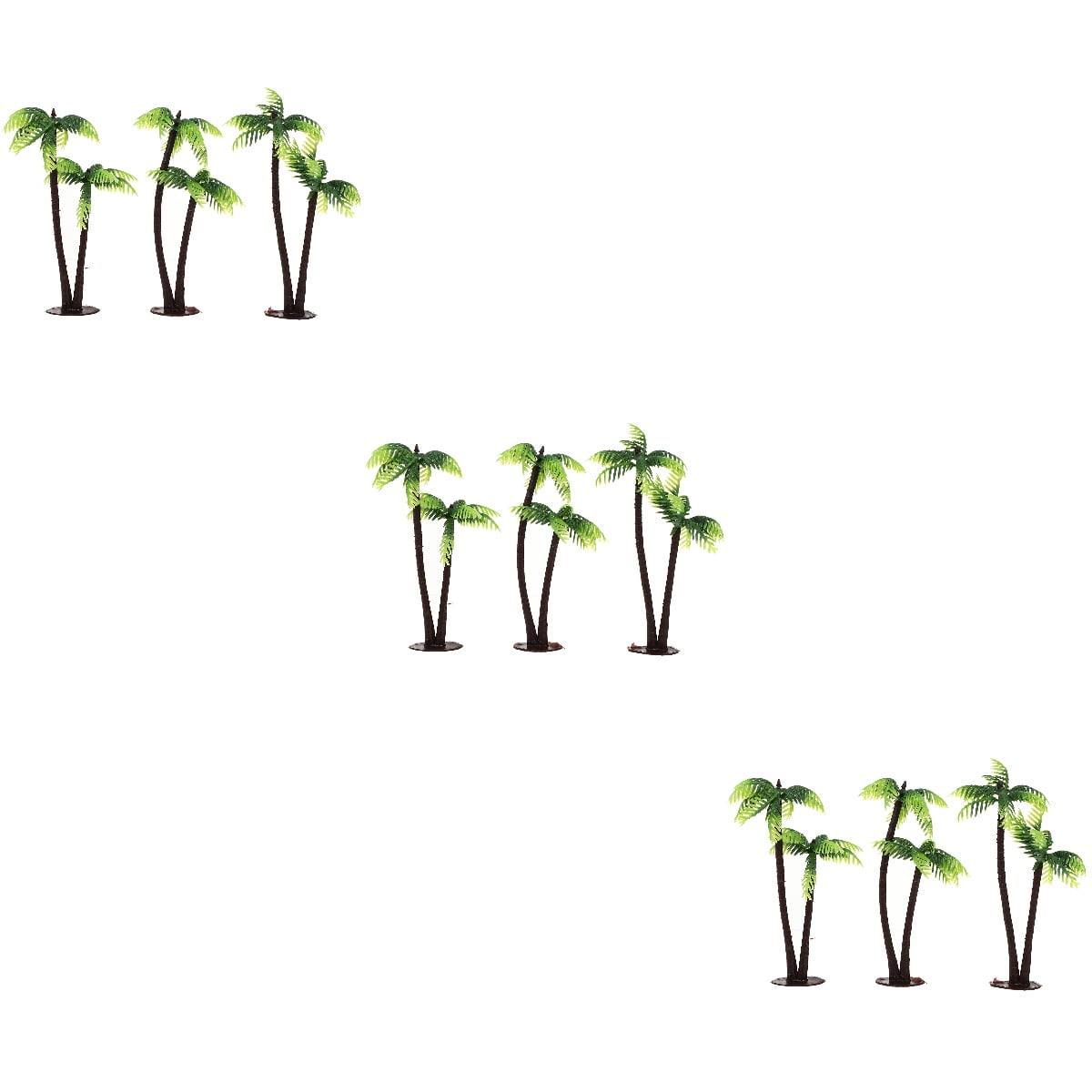 9 Pcs Plastic Coconut Palm Tree Miniature Plant Pots Bonsai Craft Micro ...