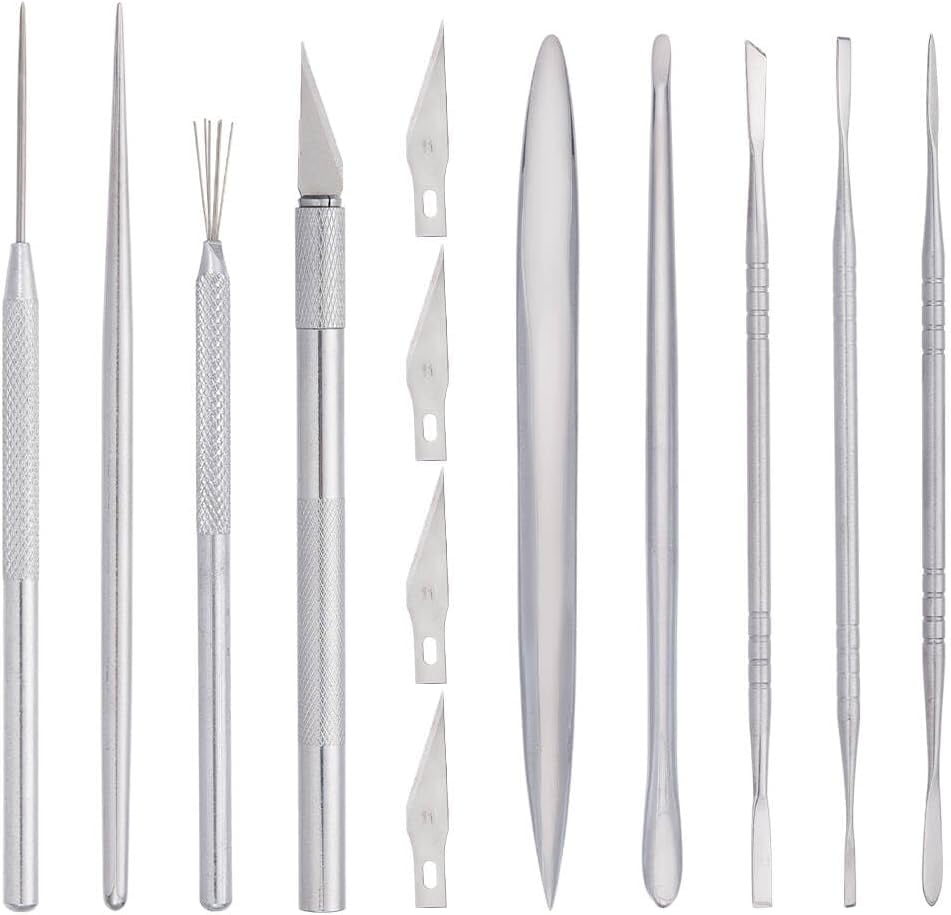 9 Pcs Pottery Carving Tools Polymer Clay Sculpting Tools Set Stainless ...