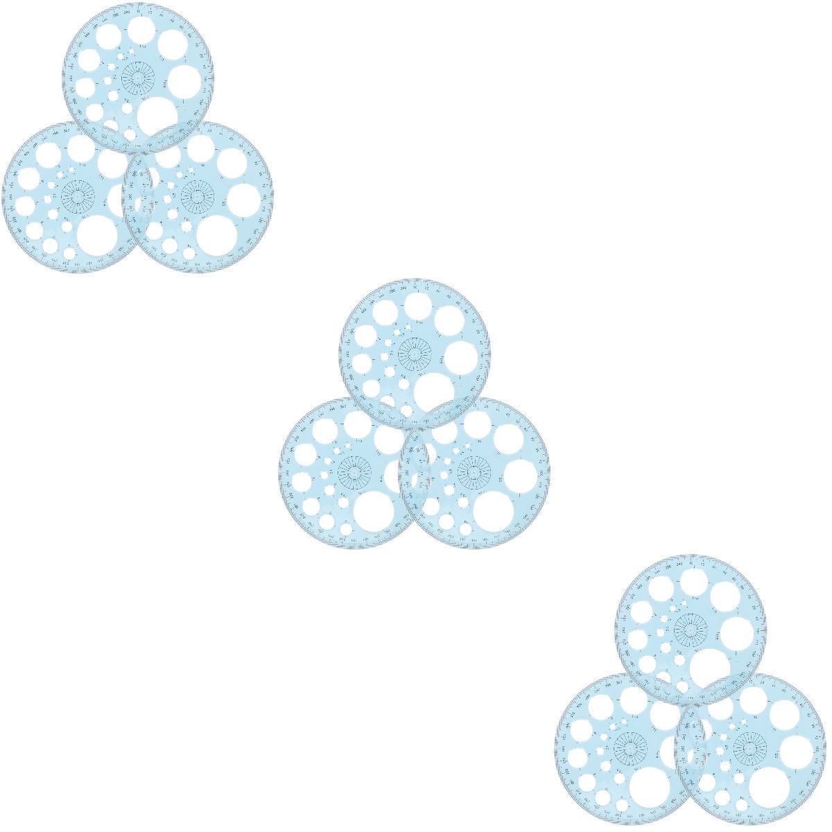 9 Pcs Protractor Multifunction 360 Degree Circle Tool Maker Geometry ...