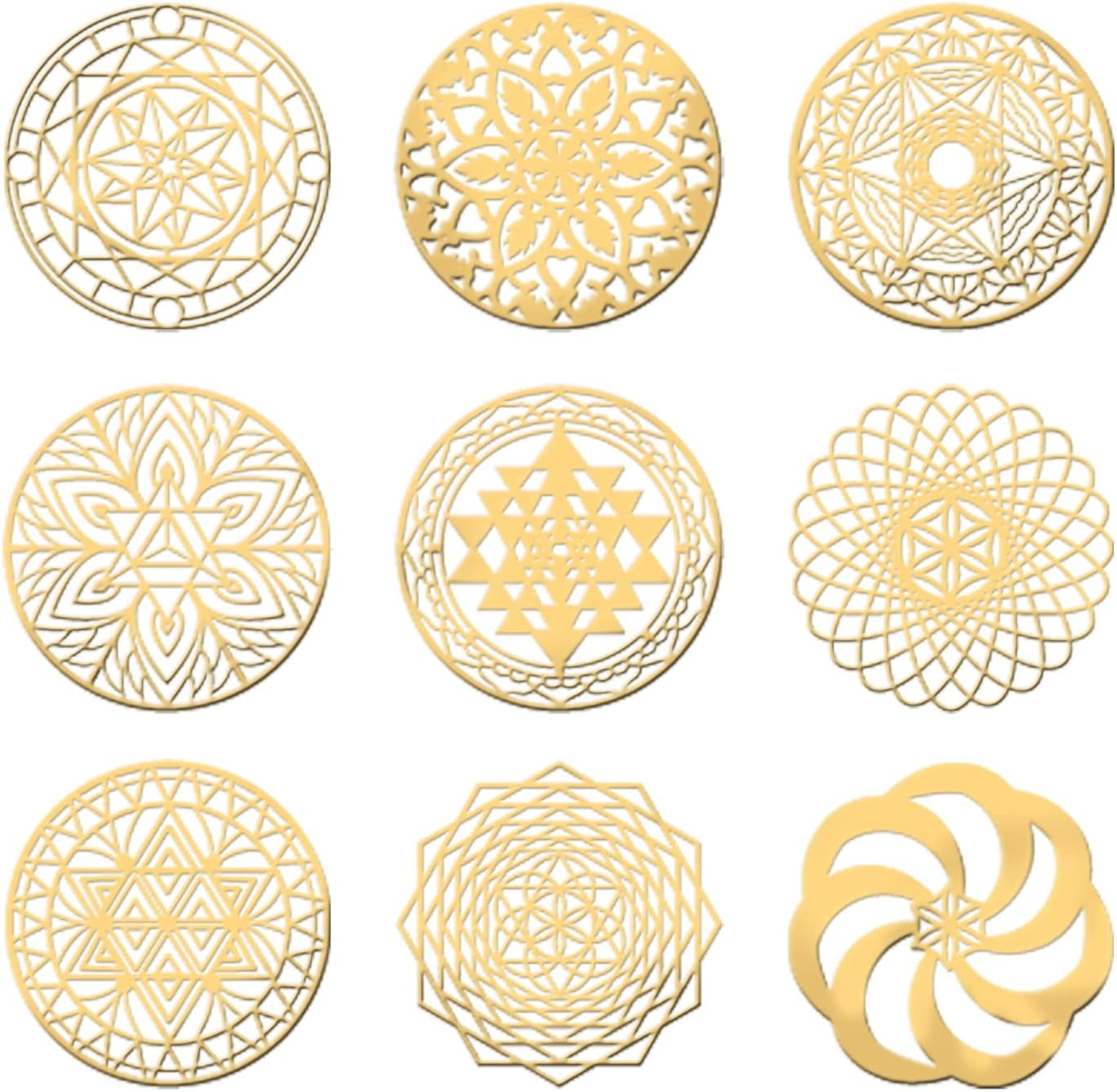 9 Pcs Sacred Geometry Copper Stickers Decals Orgone Stickers Energy ...