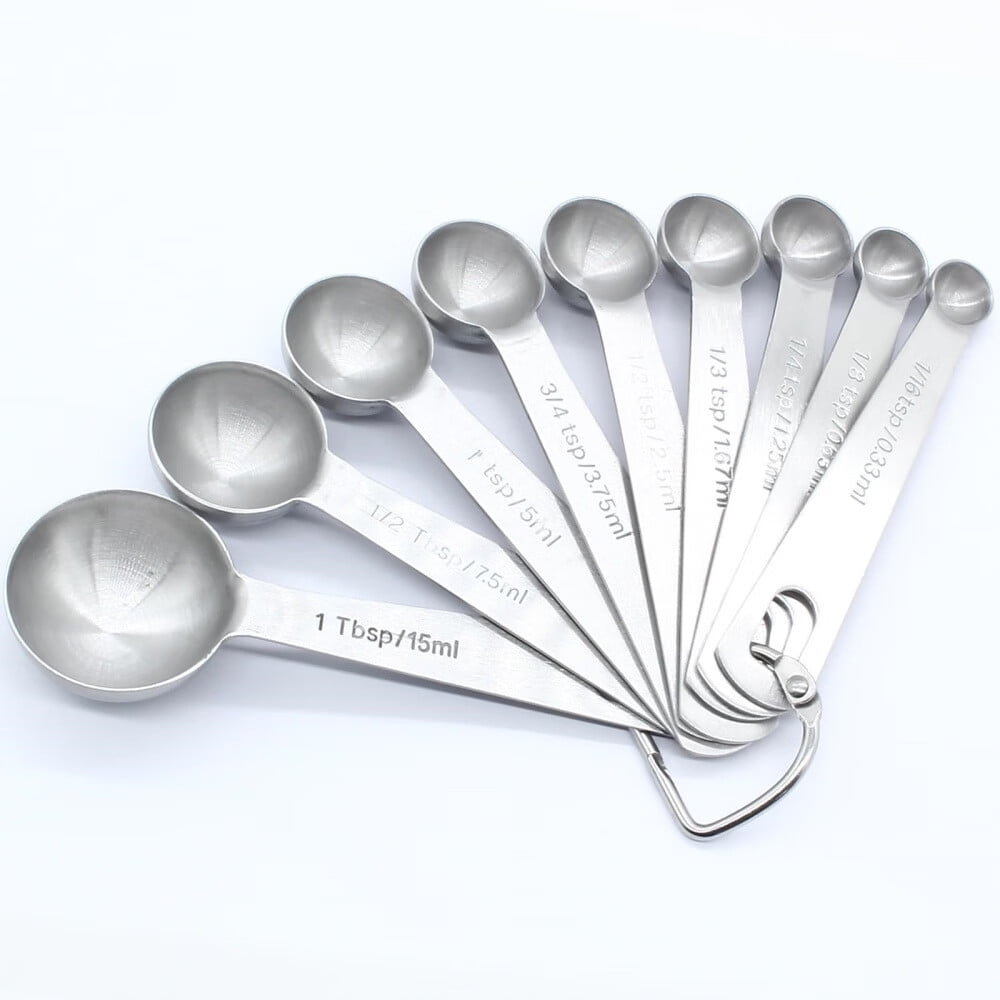 9 Pcs/Set Measuring Spoons Set,Stainless Steel Measuring Spoons ...