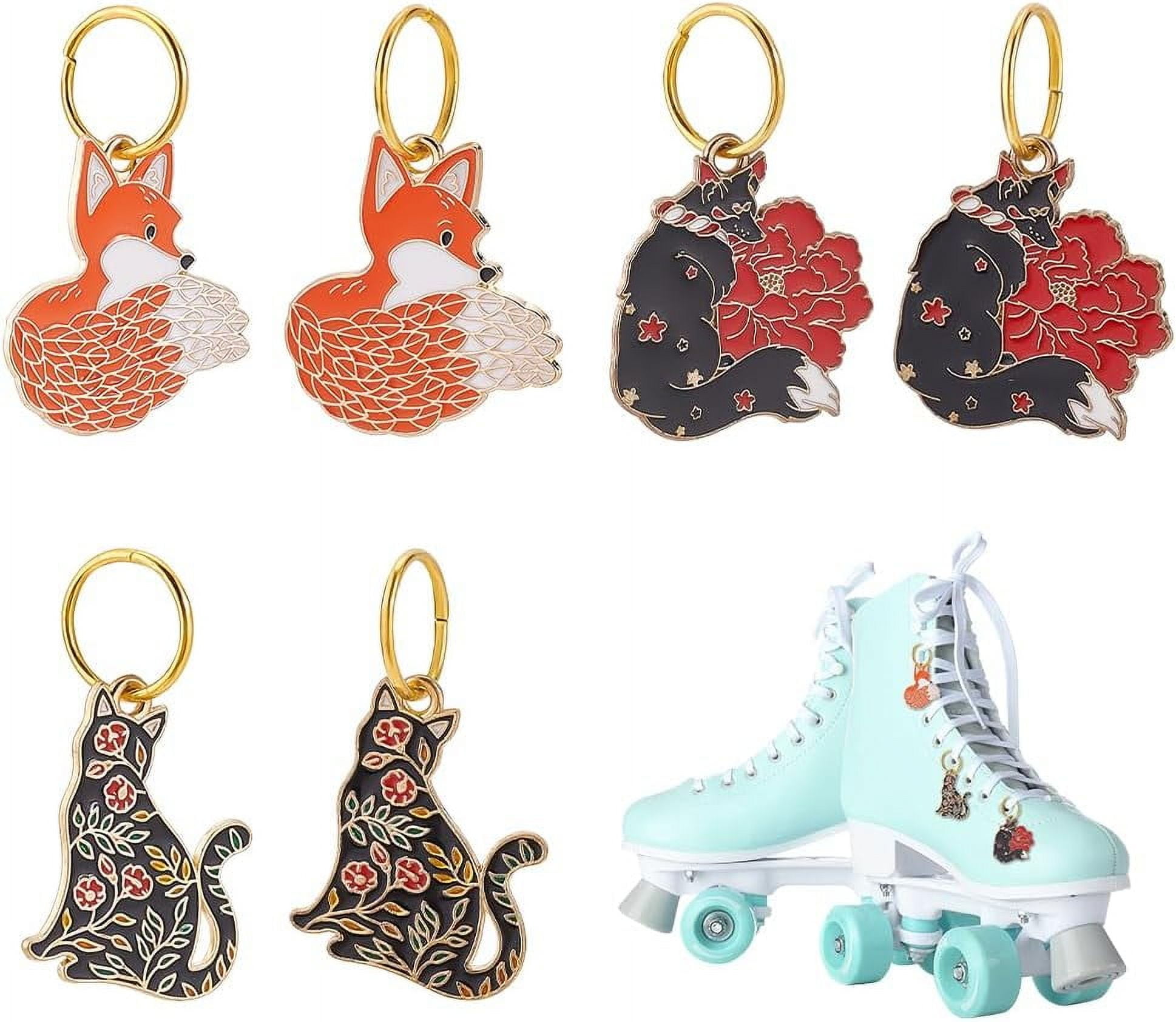 9 Pcs Shoe Charms Enamel Shoelace Charms Cat Charm Fox Charm with Iron ...