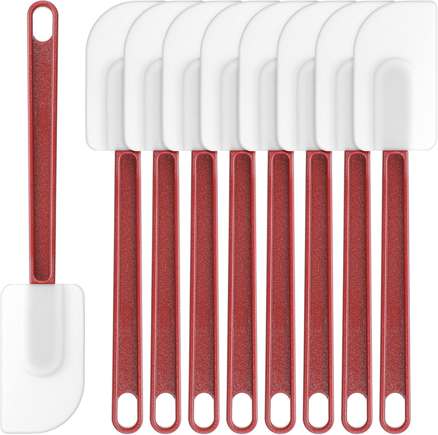 9 Pcs Silicone Spatula 10 Inch Commercial Spatula 500℉ Heat Resistant ...