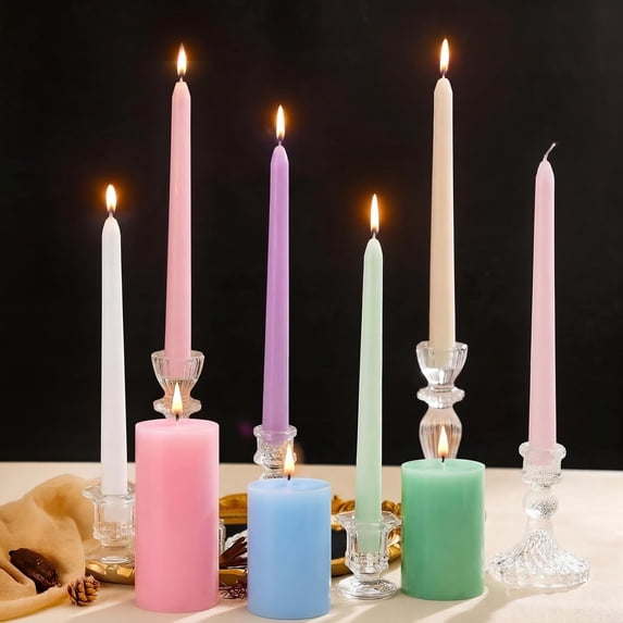 9 Pcs Spring Pastel Candles Set Easter Colorful Decoration Candy Pillar ...