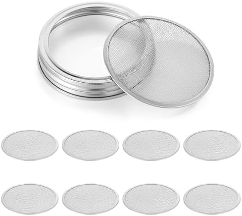 9 Pcs Sprouting Lids, Stainless Steel Mason Jar Strainer Lid Screen ...