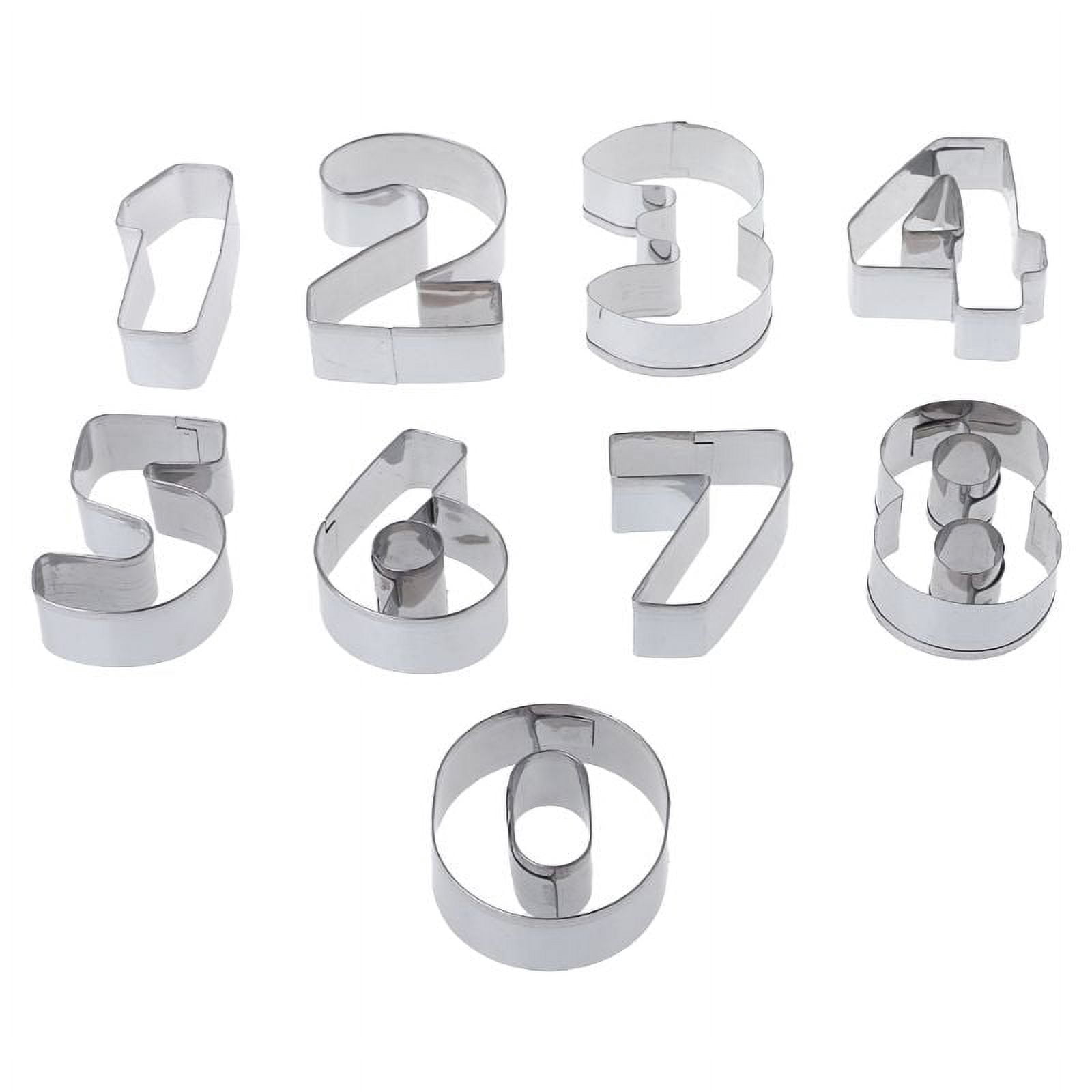 9 Pcs Stainless Steel Numbers Cookie Stencil Biscuit Cutter Tool Set ...