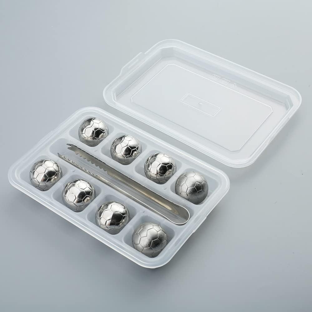 9 Pcs Stainless Steel Whiskey Ice Tartar Reusable Metal Frozen Ball ...