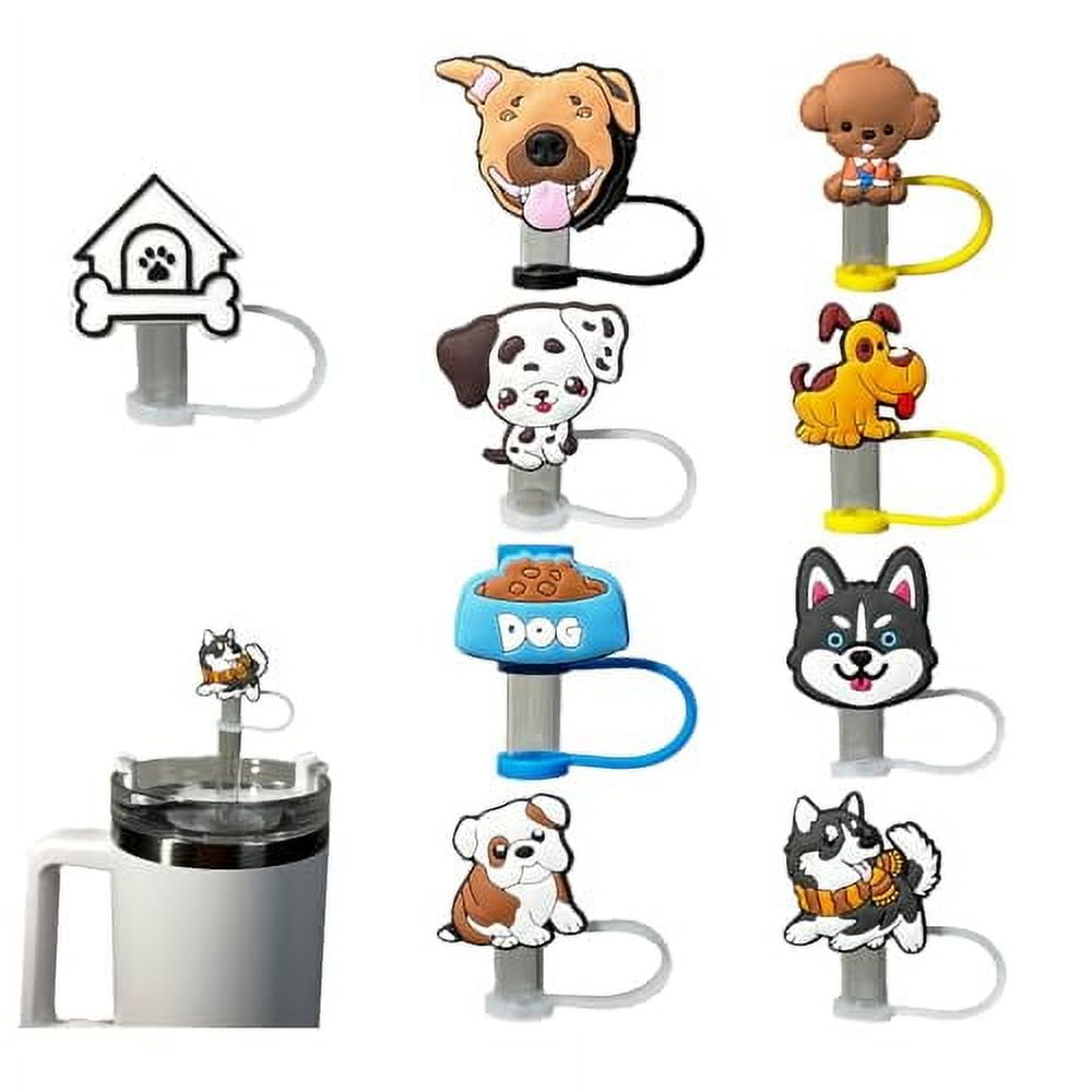 9 Pcs Straw Cover Cap for Stanley 30&40 oz Tumbler Cups, 0.4 in / 10mm Wide Cute Silicone Straw ...