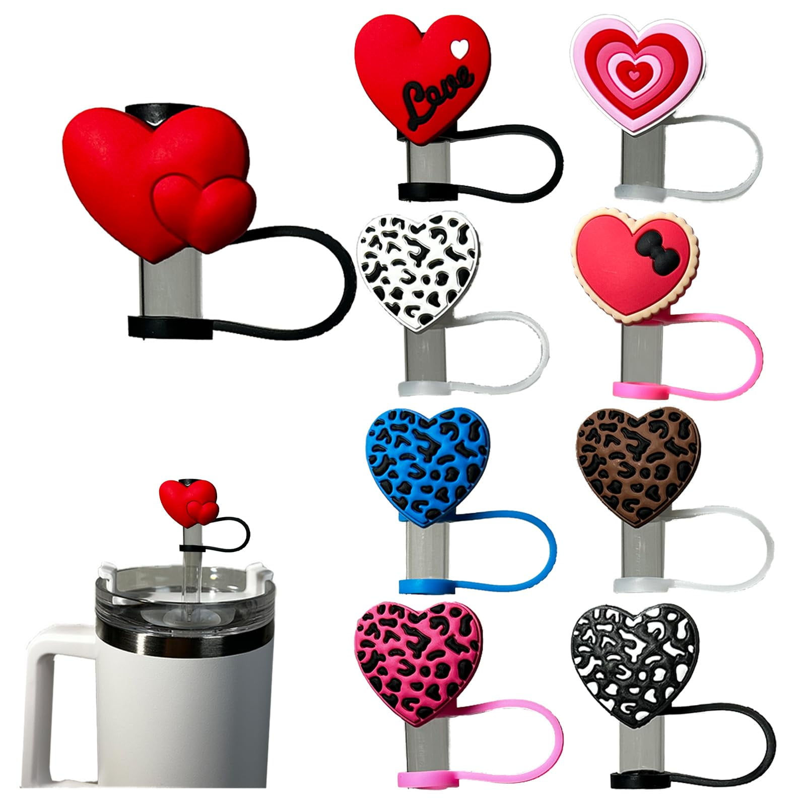 9 Pcs Straw Cover Cap for Stanley 30&40 oz Tumbler Cups, 0.4 in / 10mm ...