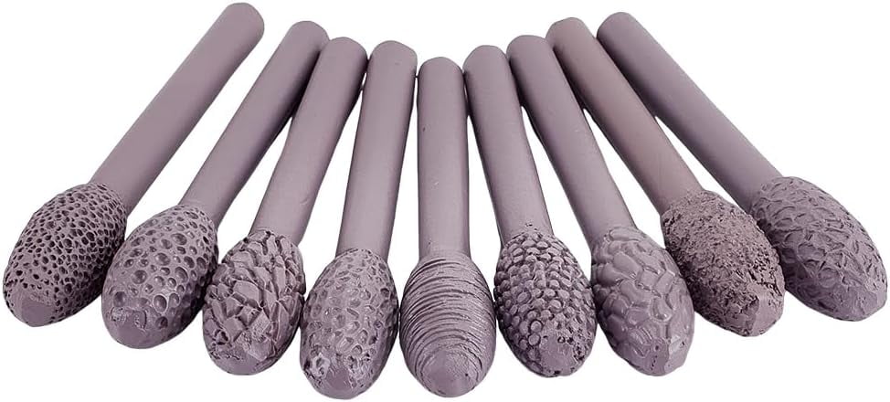 9 Pcs Texture Tool Set for Clay Art Resin Oval Texture Rollers Single ...