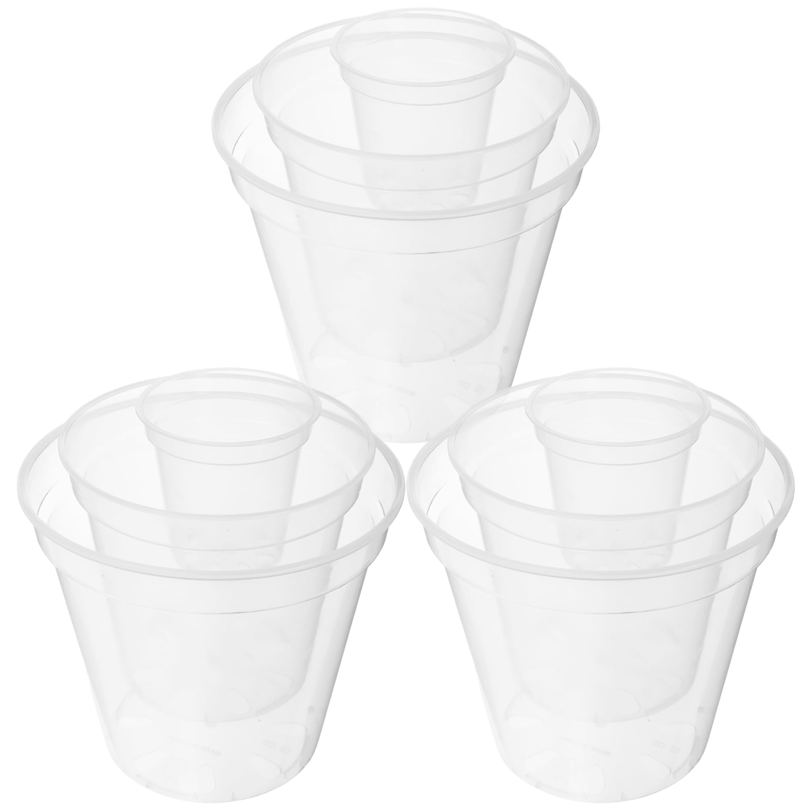 9 Pcs Transparent Garden Plant and Flower Planting Pot Set with ...