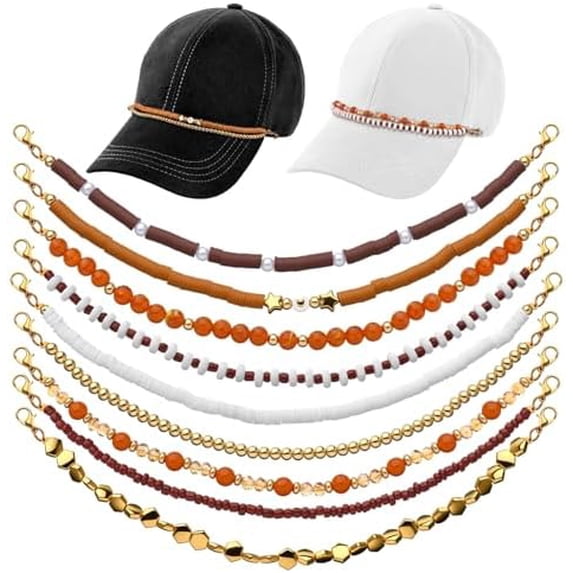 9 Pcs Trucker Hat Chains Trucker Hat Charms Women Man Bill Decoration ...