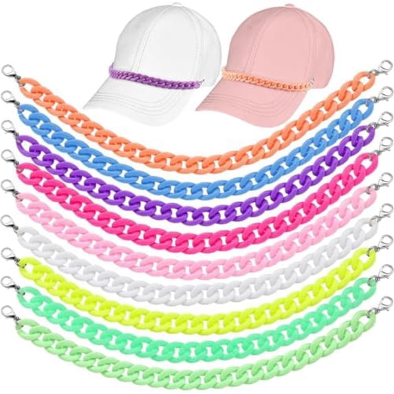 9 Pcs Trucker Hat Chains Trucker Hat Charms Women Man Bill Decoration ...