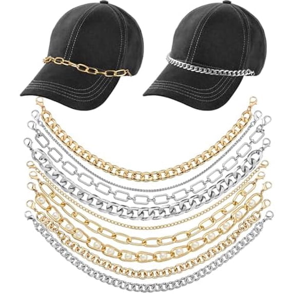 9 Pcs Trucker Hat Chains Trucker Hat Charms Women Man Bill Decoration ...