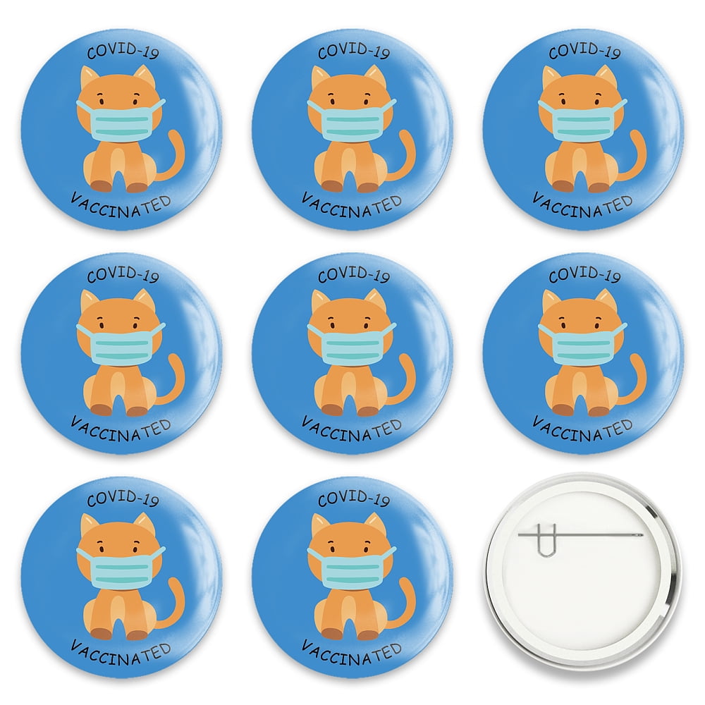 9 Pcs Vaccine Button Pins I Got Vaccinated Covid-19 Buttons Blue Fox ...