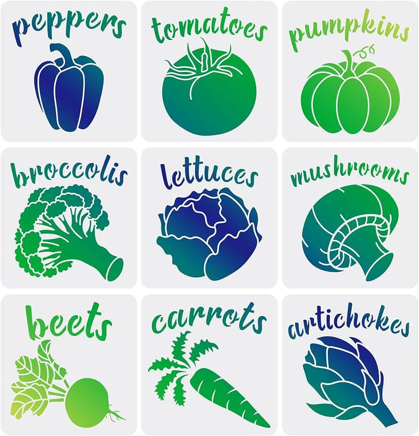 9 Pcs Vegetable Plant Label Word Set Reusable Stencils - Walmart.com