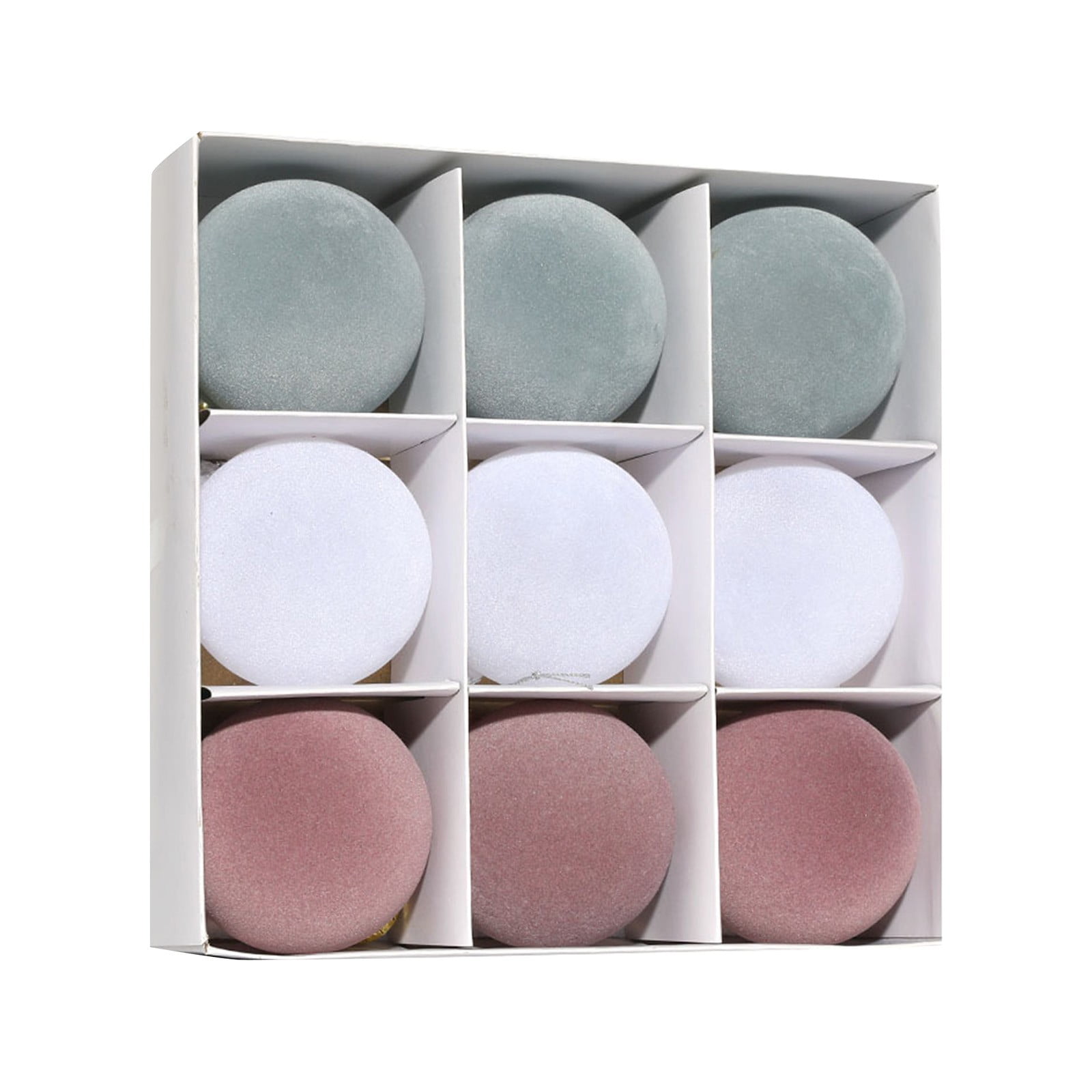 9 Pcs Velvet Christmas Ball Ornaments,3.15 Inch Christmas Ornaments Set ...