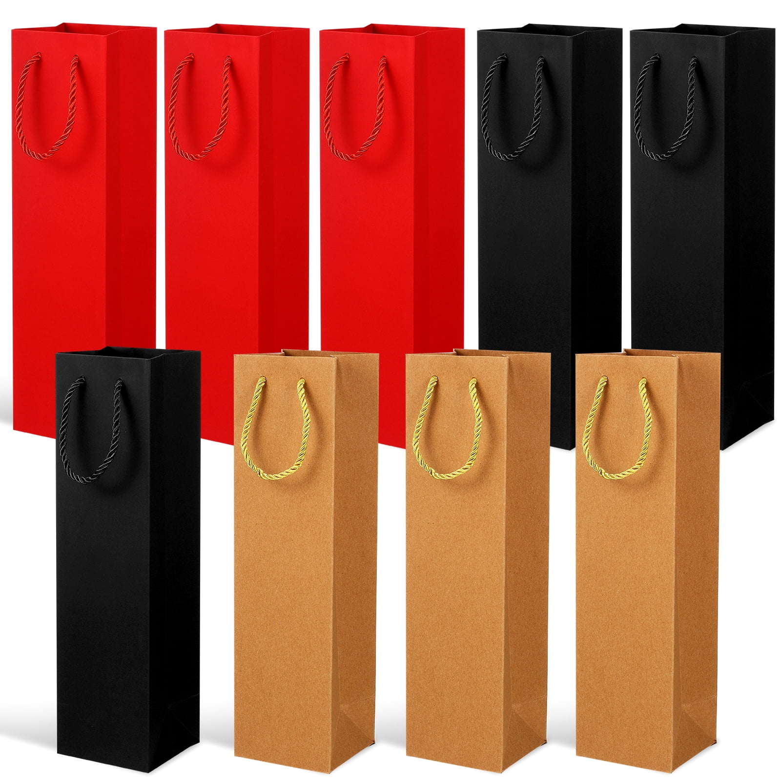 9 Pcs Wine Bottle Bags Kraft Paper Wine Gift Bags Retail Bags for Party ...
