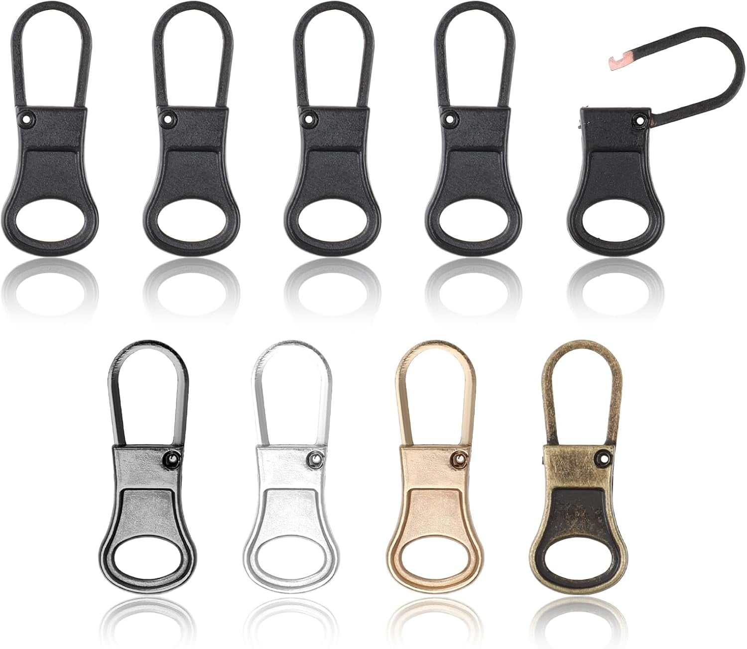 9 Pcs Zipper Pull Replacement Zipper Repair Kit Detachable Zipper Pull ...