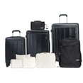 9-Piece ABS+PC Hardshell Luggage Set with TSA Lock, Black Carry-On ...