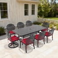 9-Piece All-Weather Cast Aluminum Dining Set, Include 2 Swivel Chairs,6 ...