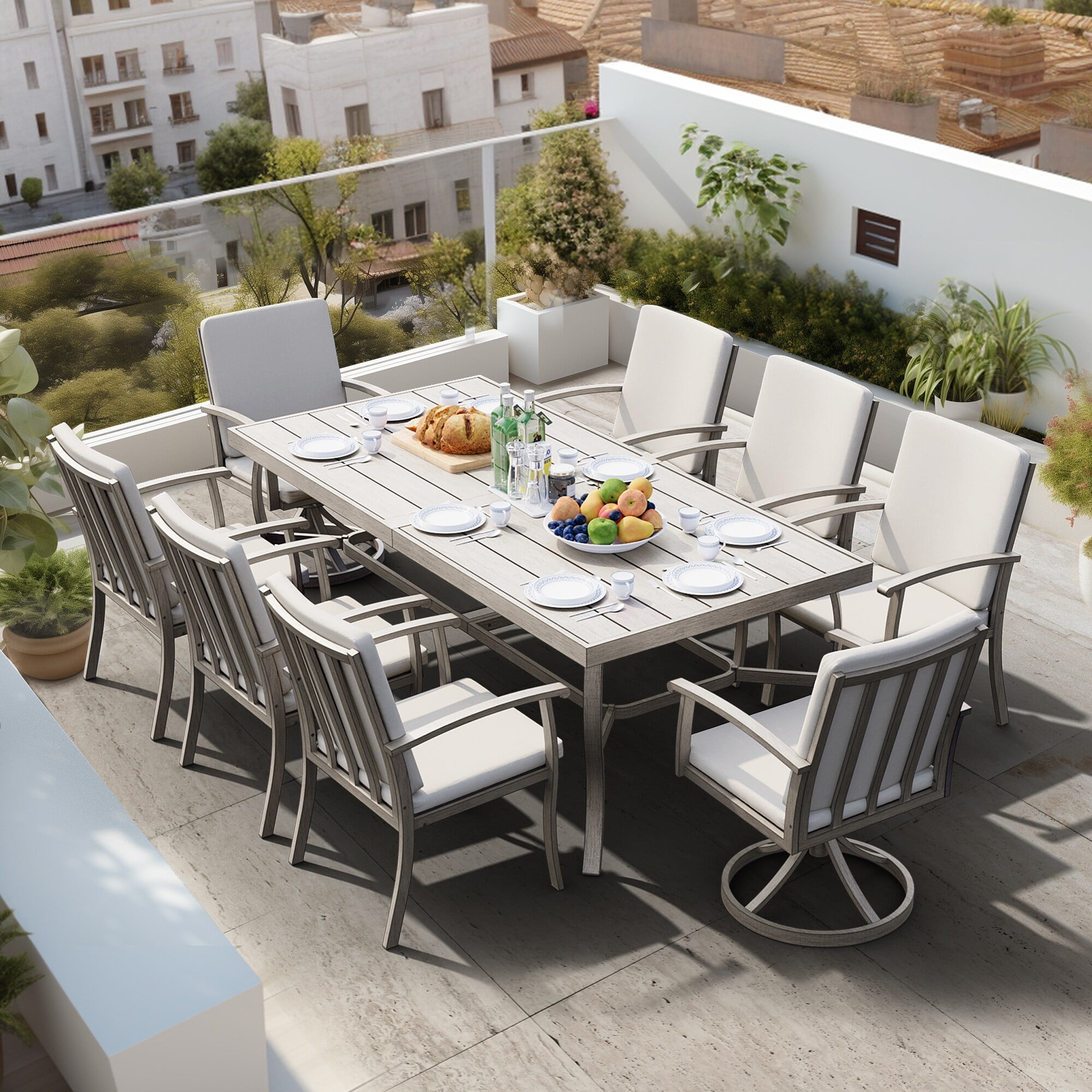 9-Piece Aluminum Patio Dining Sets for Outdoor Living - Walmart.com