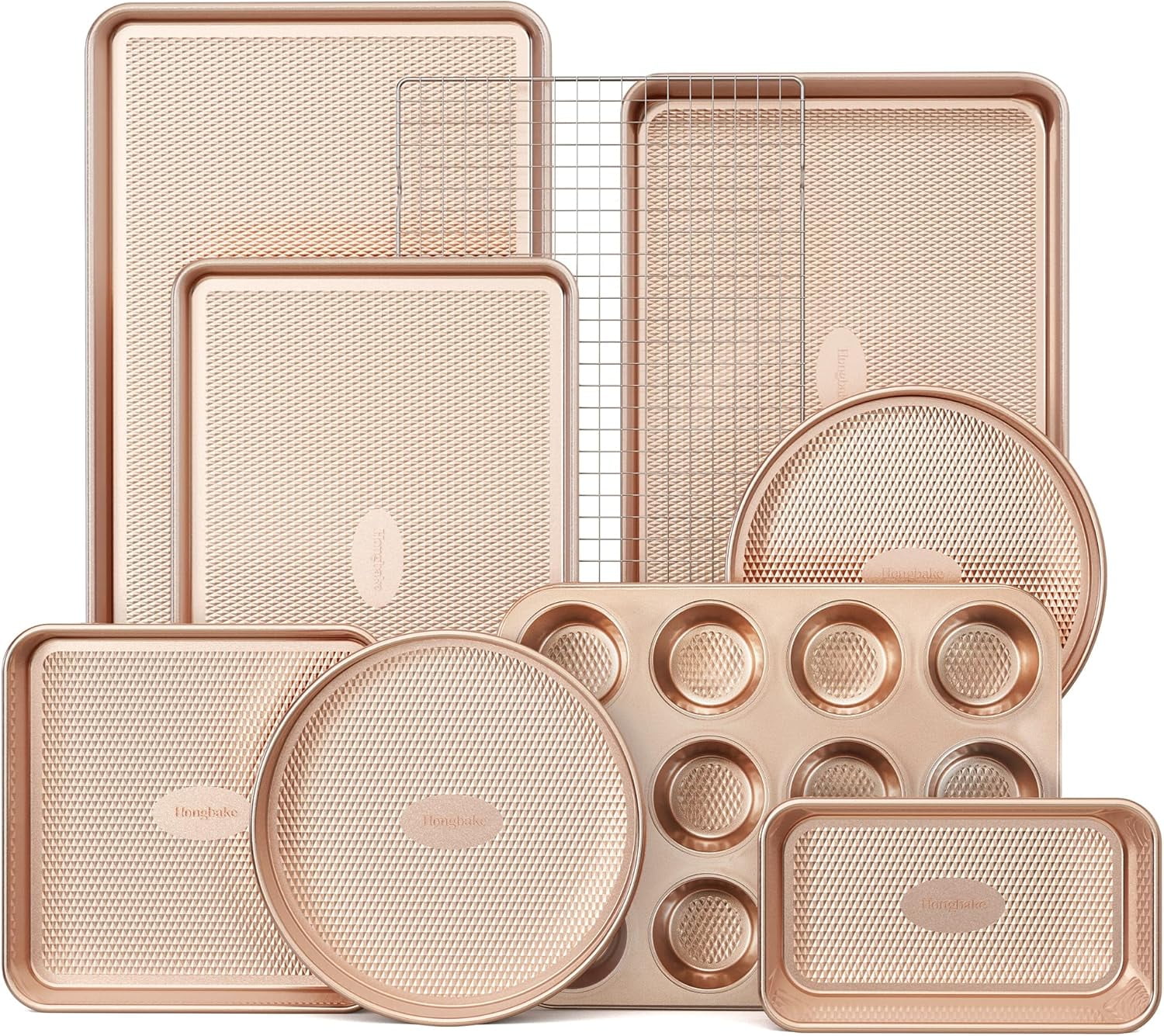 9-Piece Baking Pans Set Nonstick, Stackable Non Toxic Bakeware Sets ...