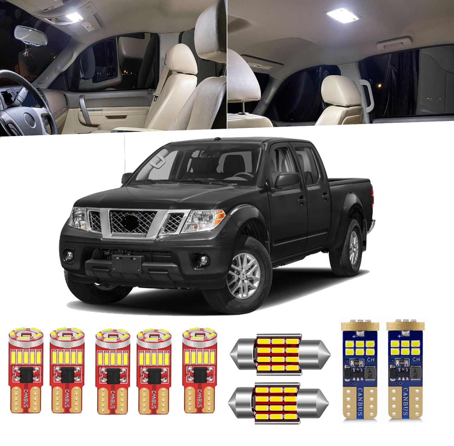 9 Piece Car Interior LED Lights Kit for Nissan Frontier 2005-2021 ...