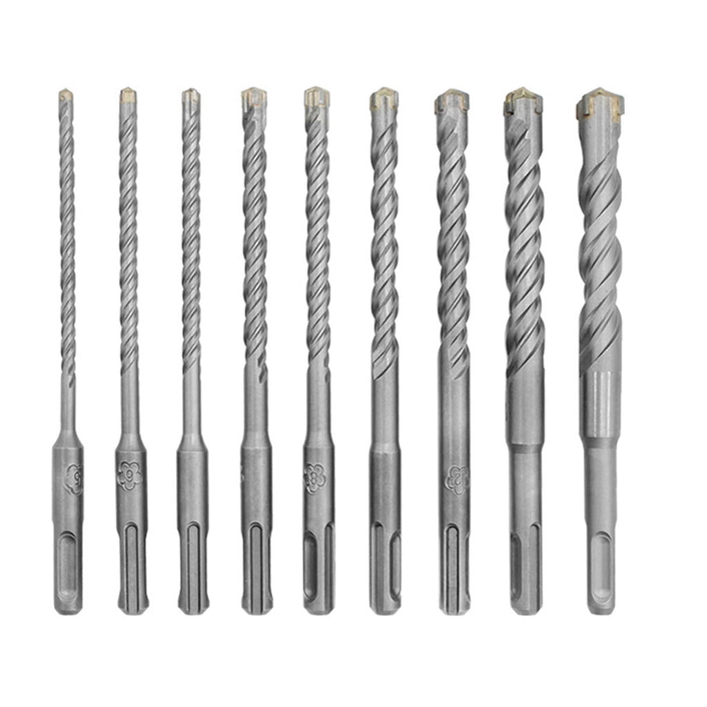 9-Piece Carbide Drill Bit Set for Concrete with Double Tip Design and ...