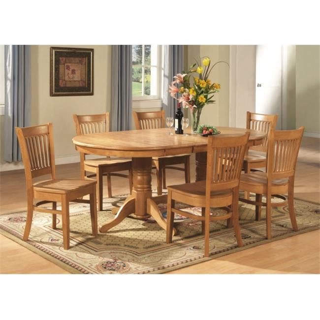 9 Piece Dining Room Table Set-Double Pedestal Oval and A Leaf and 8 ...