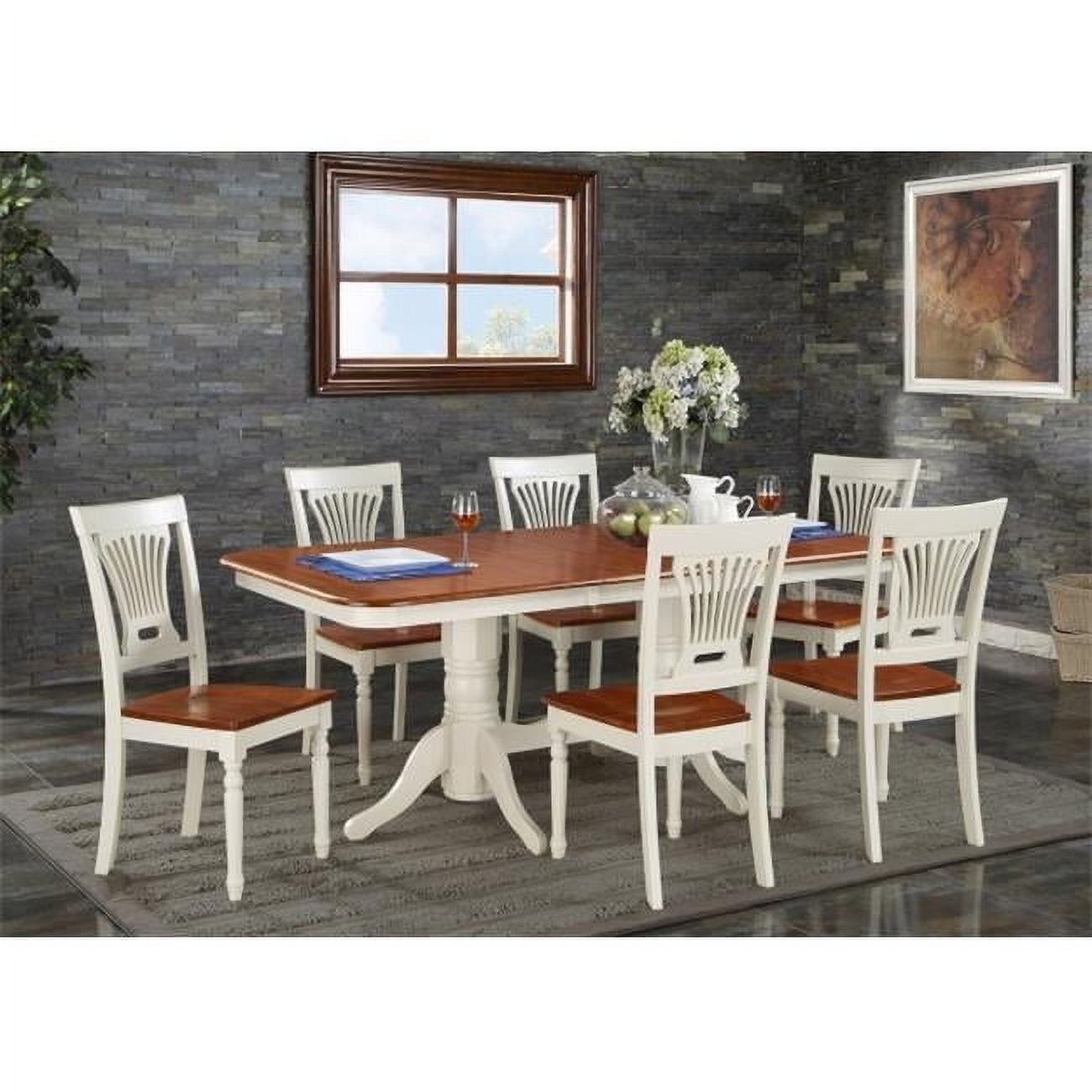 Naport 9-Piece Dining Set with Napoleon Table, 8 Plainville Wood Chairs ...