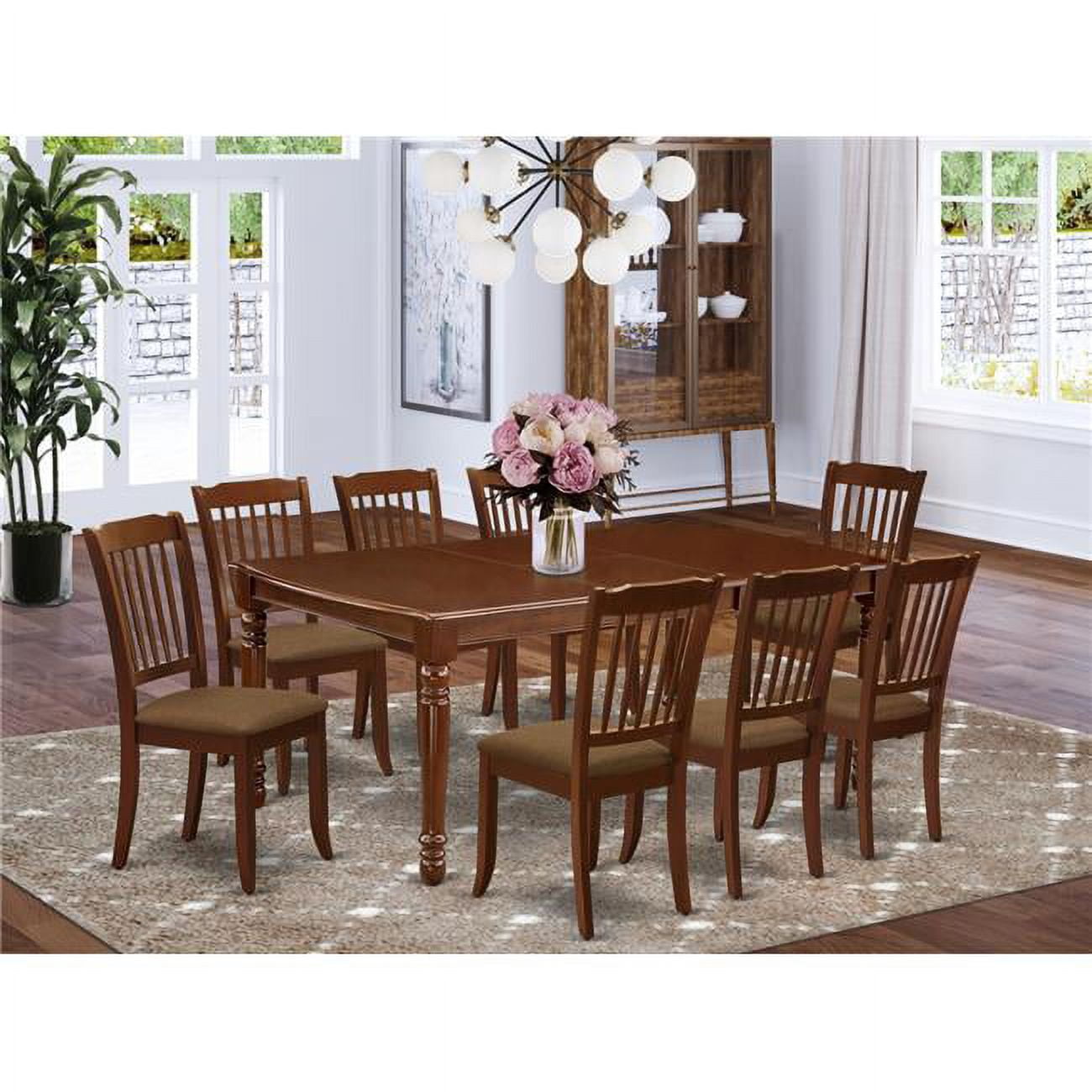 9 Piece Dover Dining Set - Mahogany - Walmart.com
