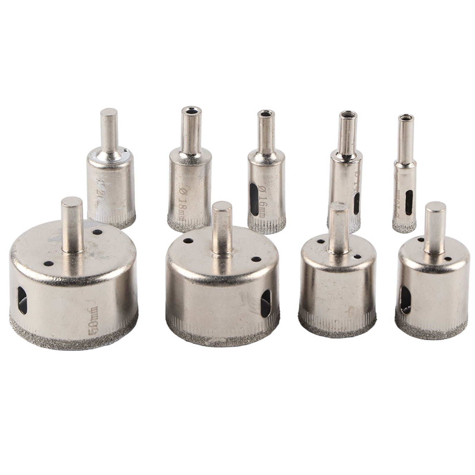 9-Piece Drill Bit Set for Ceramics & Marbles 10mm-50mm Diamond-Coated ...
