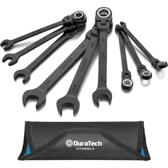 9-Piece Flex-Head Ratcheting Wrench Set, Combination Wrench Set, 72 ...