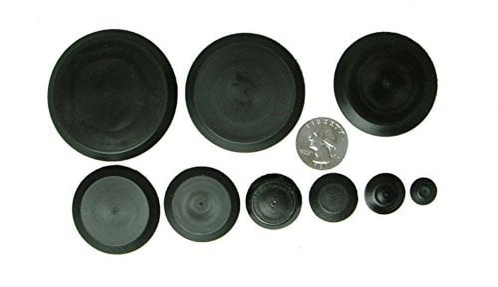 9-Piece Flush Mount Black Hole Plug Assortment with Plastic Cover for ...