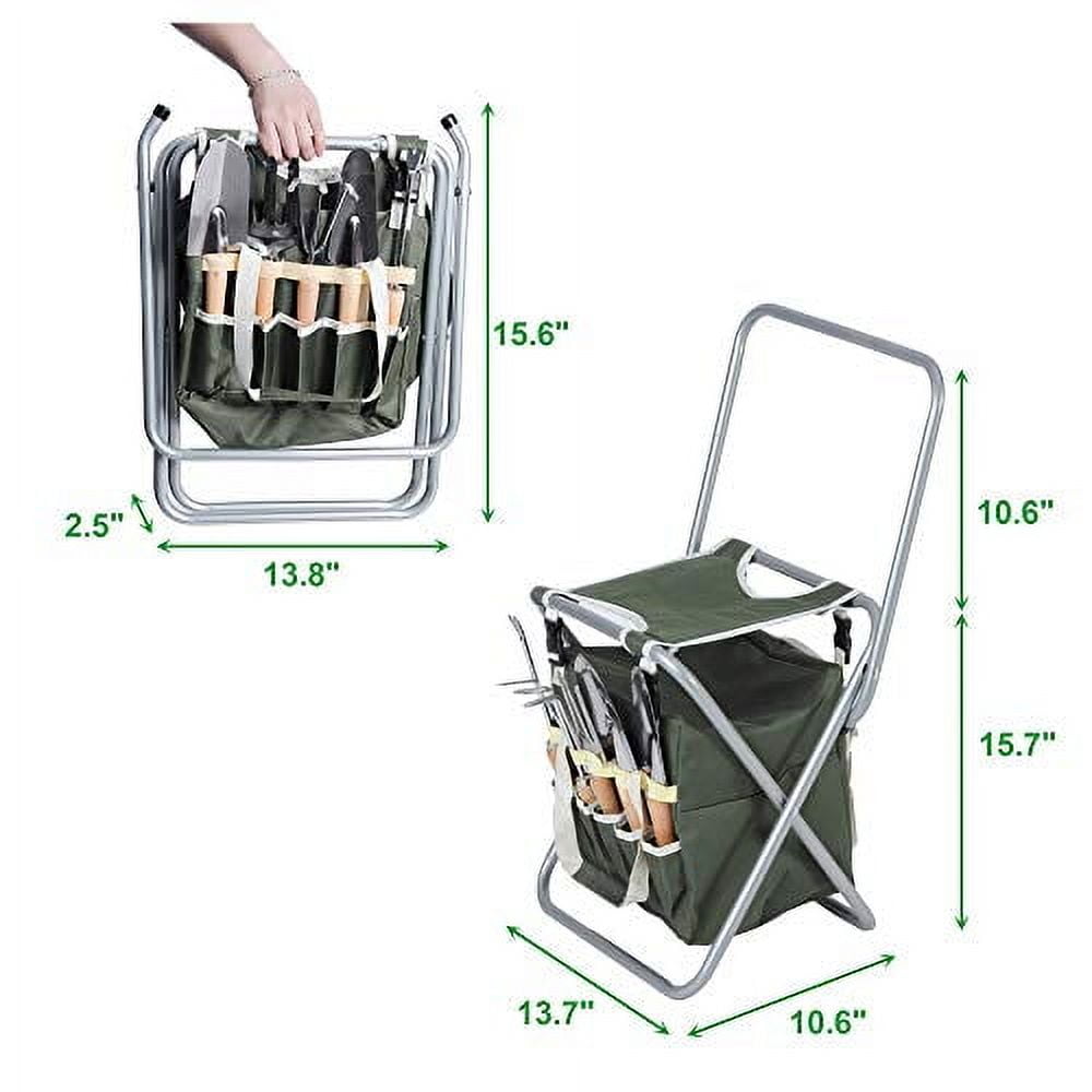 9 Piece Garden Tools Set Heavy Duty Folding Hand Tools Kit w/Detachable ...