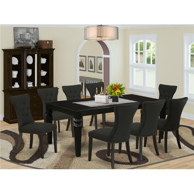 9 Piece Logan Dining Room Table Set - Black - Walmart.com