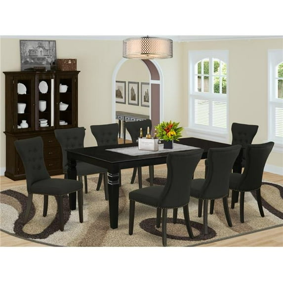 9 Piece Logan Dining Room Table Set - Black - Walmart.com