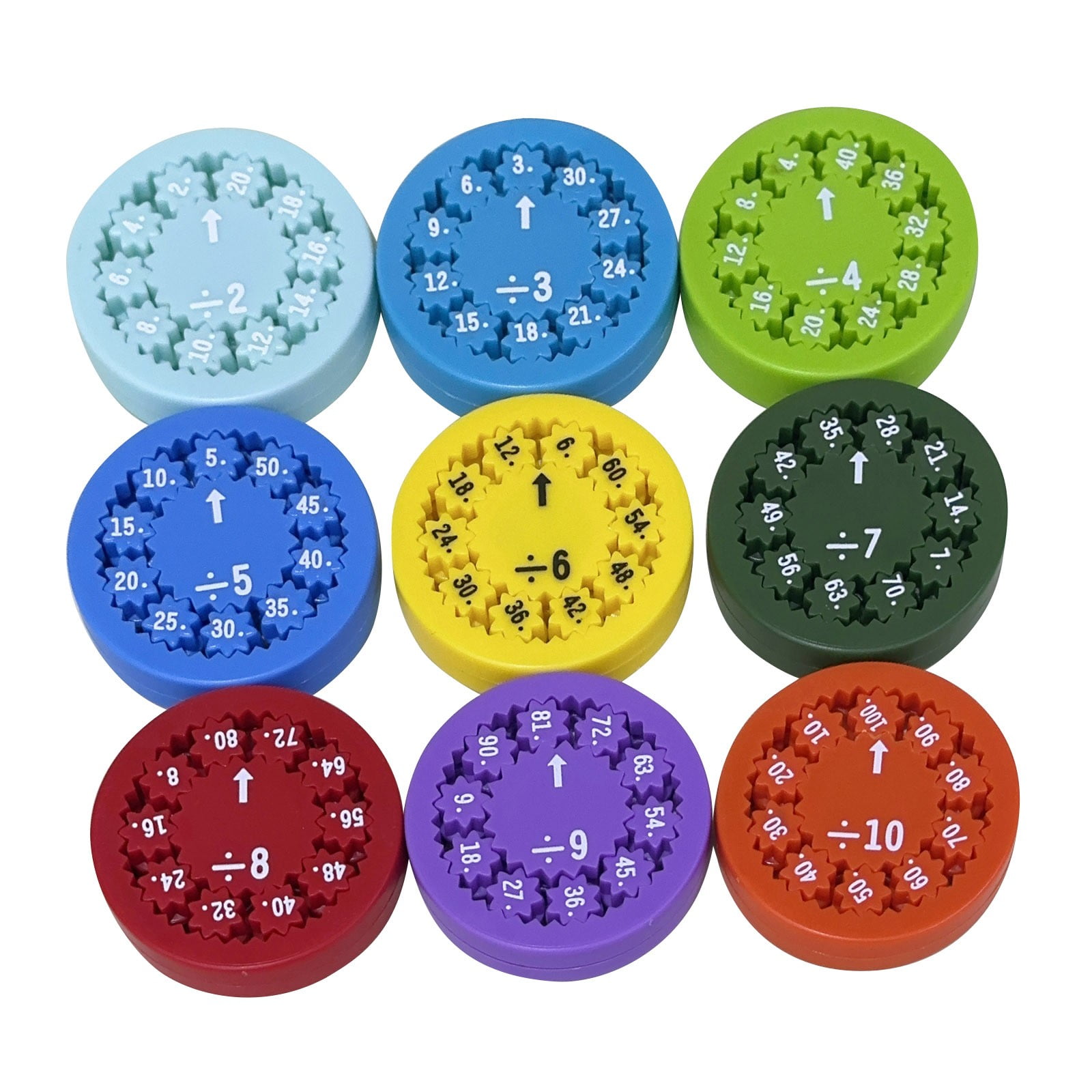 9-Piece Math Fact Spinners - Multiplication Division Learning Tool for ...