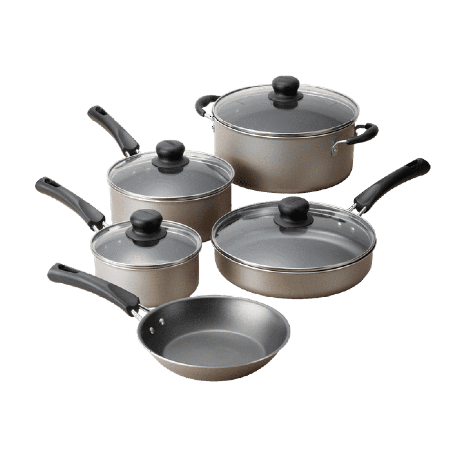 9-Piece Non-Stick Cookware Set, Champagne - Walmart.com