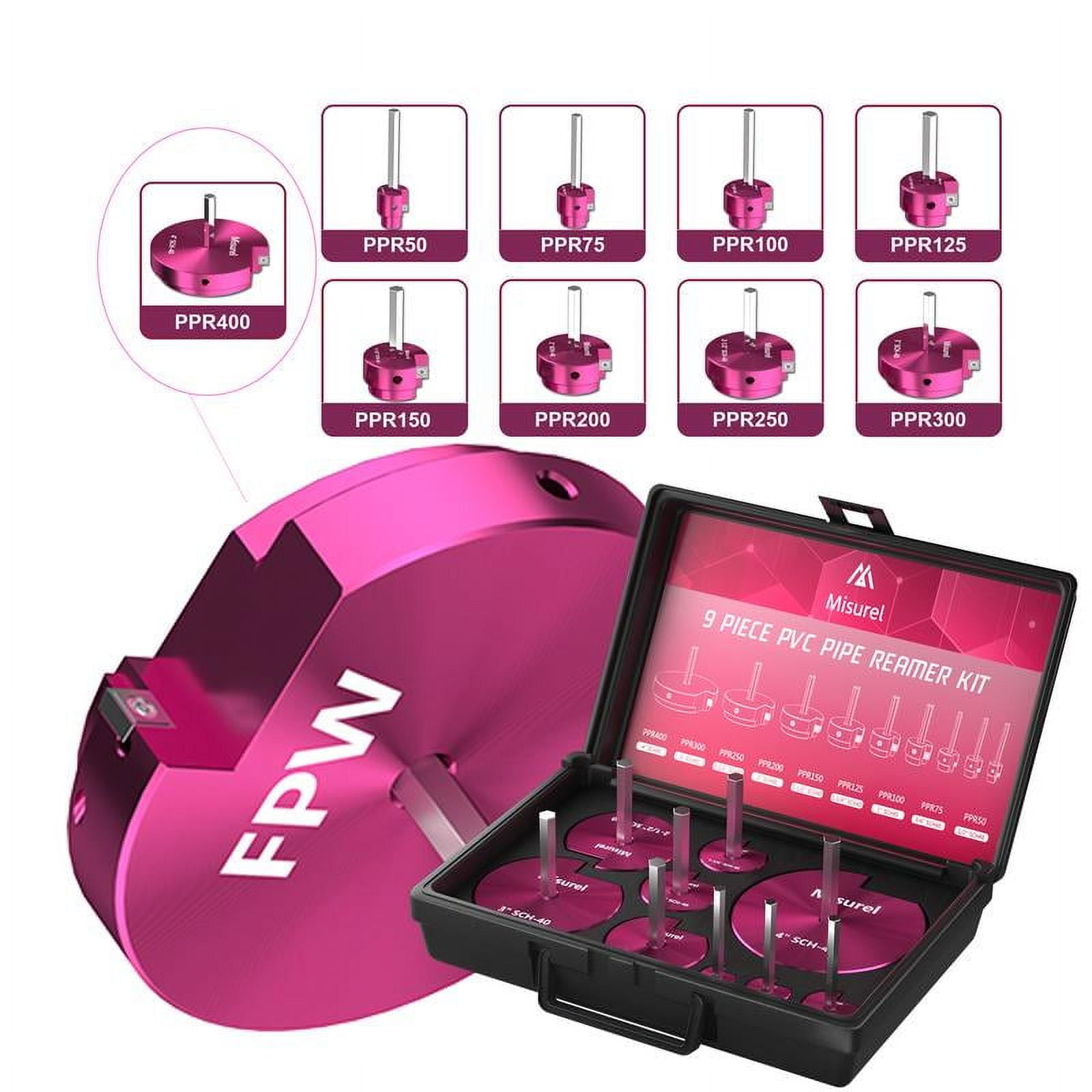 9-Piece PVC Pipe Reamer Kit -Carbide Insert & Stainless Steel Quick ...