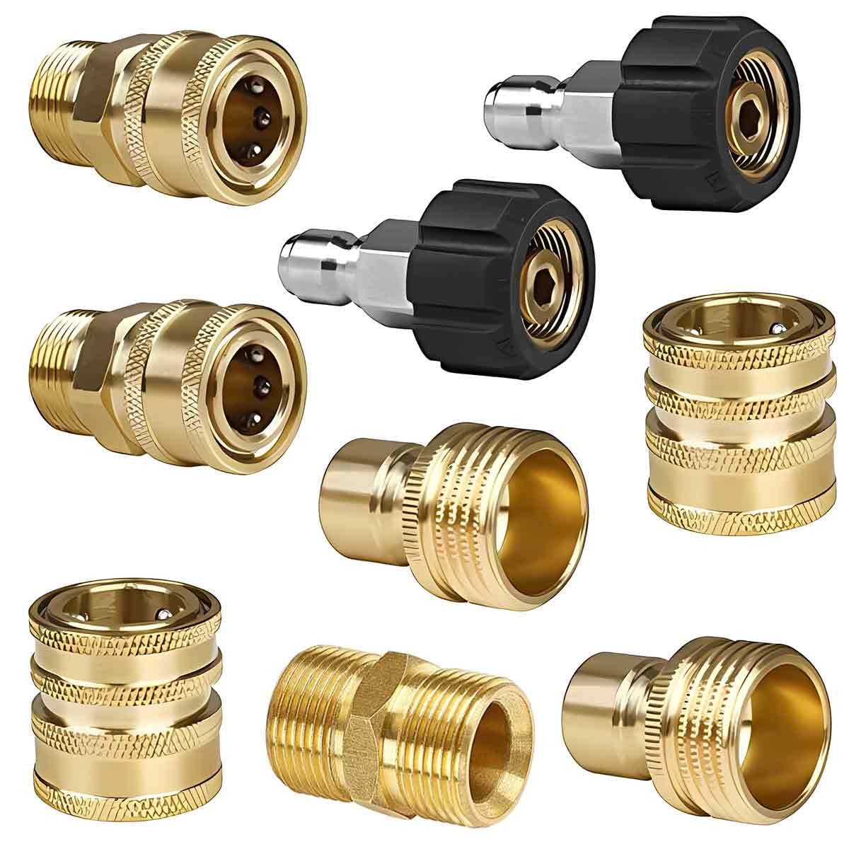 9-Piece Pressure Washer Adapter Set, Quick Connect Kit, M22 14mm Female ...