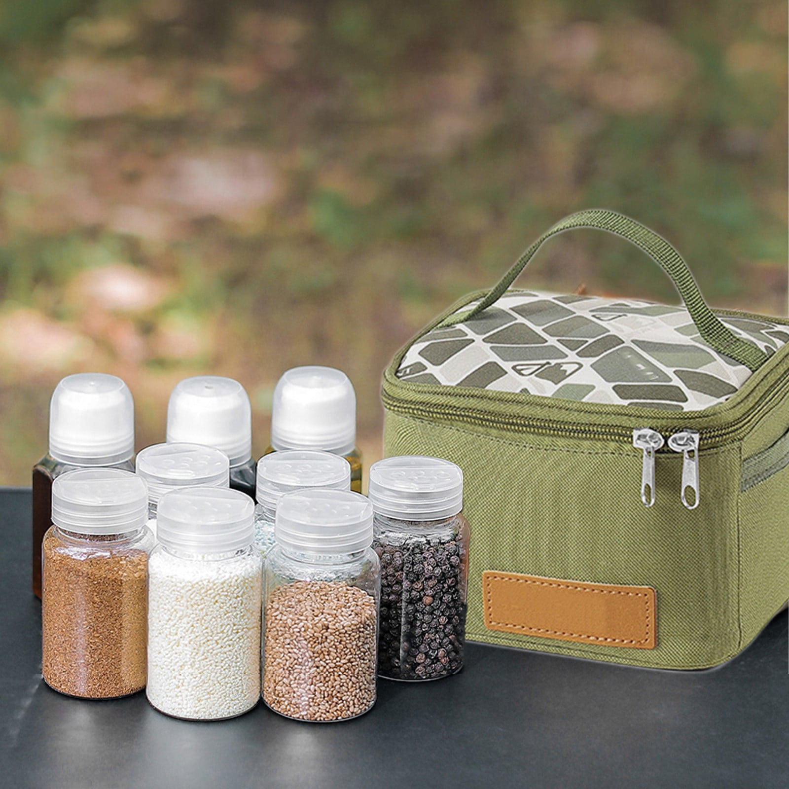 9-Piece Reusable Spice Storage Set with 6 Bottles & 3 Containers ...
