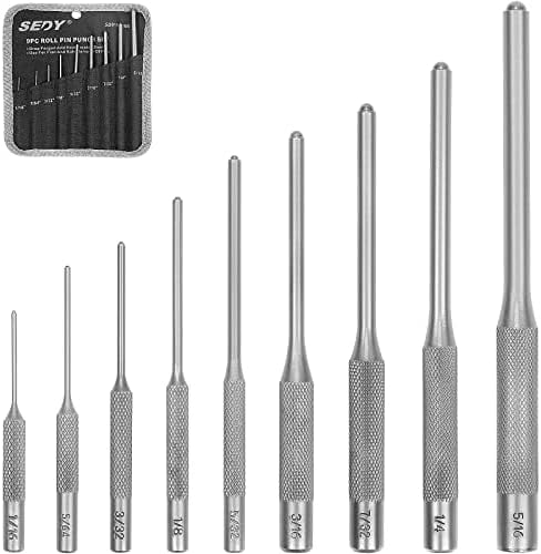 9-Piece Roll Pin Punch Set - Fast Pin Removal - Durable Steel ...