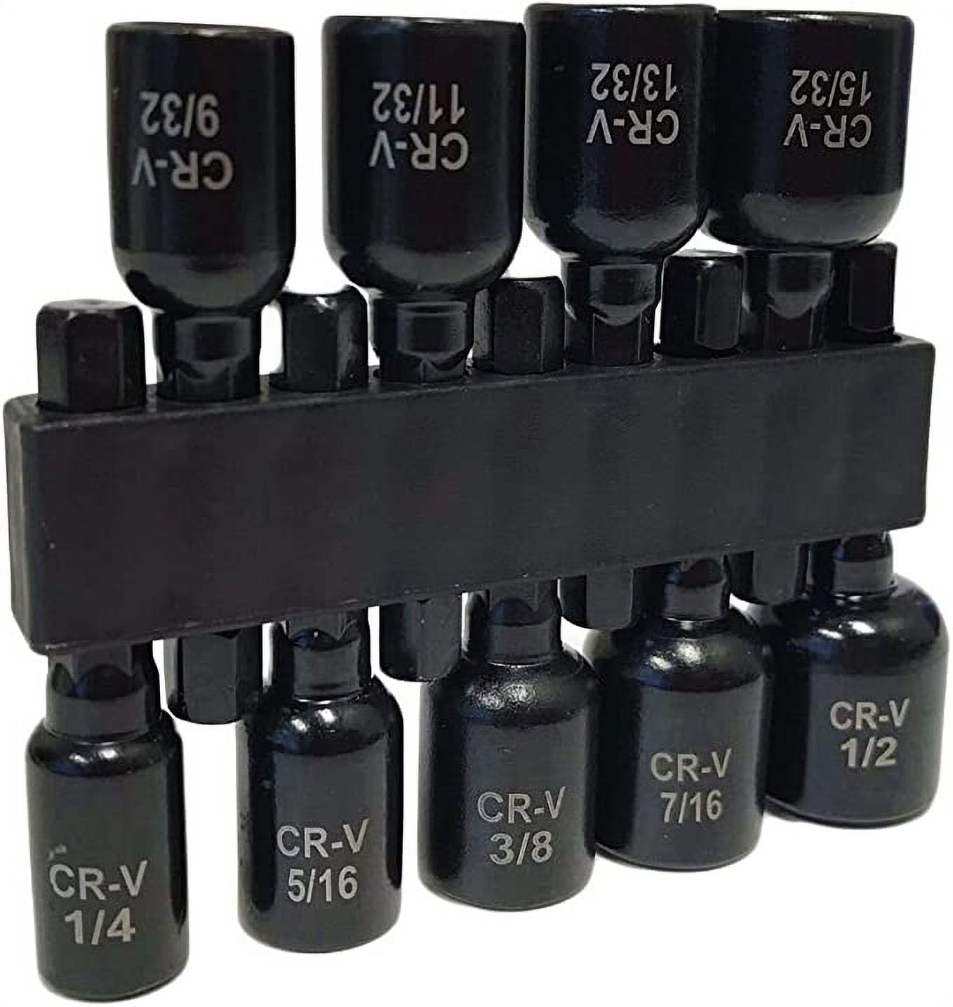 9 Piece SAE Magnetic Nut Setter Set (1/4â€ Quick Change Shaft ...