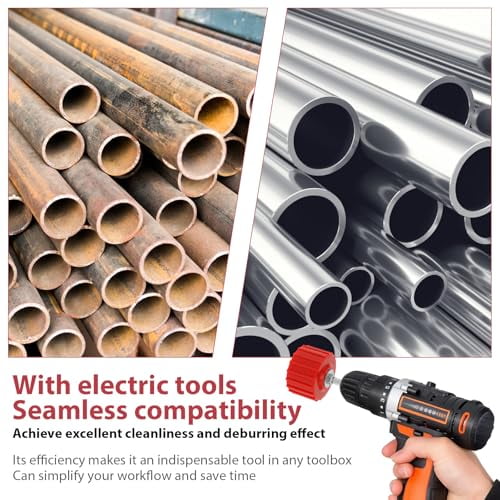 9 Piece Set 1/2" 3/4" 1" Copper Pipe Cleaner for Drill, Tube Cleaning ...